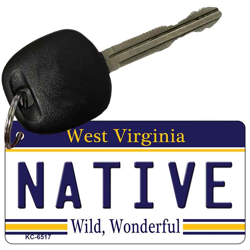 Native West Virginia License Plate Tag Key Chain KC-6517 | Smart Blonde