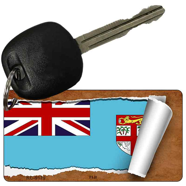Fiji Flag Scroll Novelty Aluminum Key Chain KC-9179 | Smart Blonde
