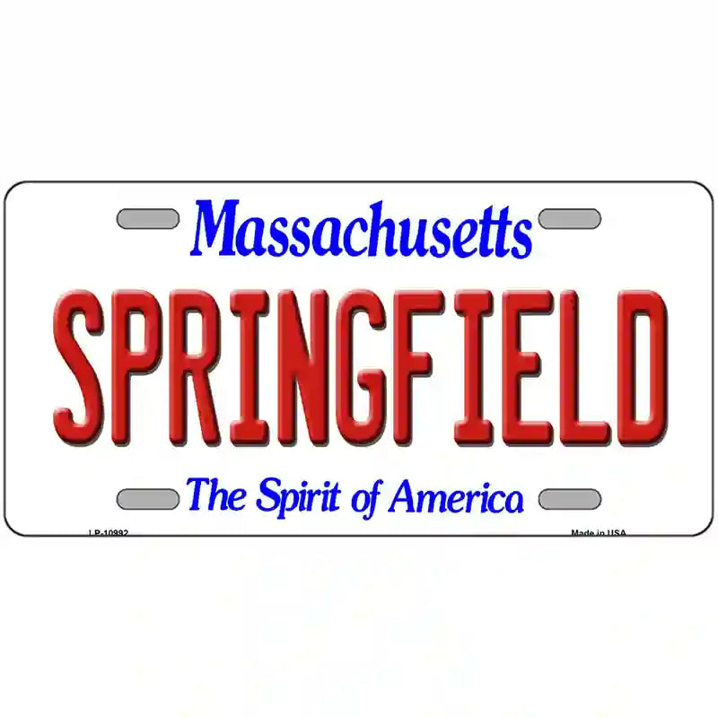 Springfield Massachusetts Metal Novelty License Plate | Smart Blonde