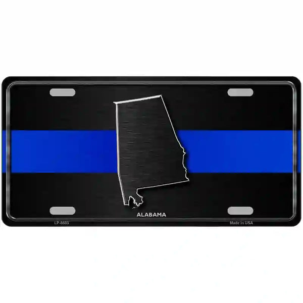 Alabama Thin Blue Line Metal Novelty License Plate | Smart Blonde