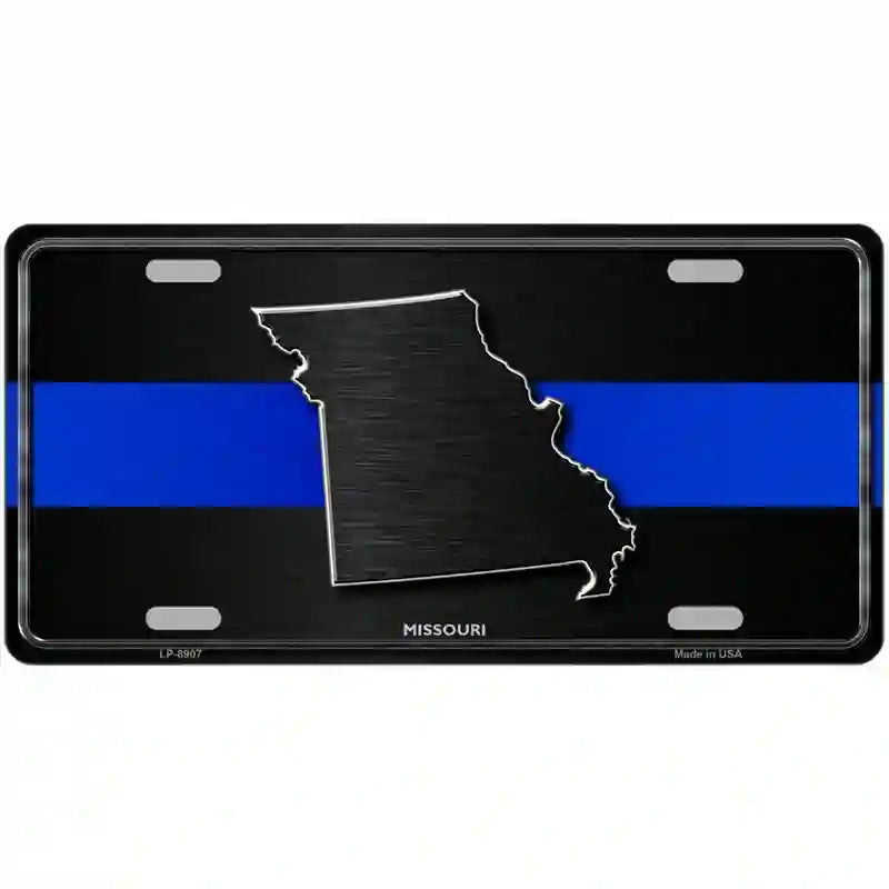 Missouri Thin Blue Line Metal Novelty License Plate | Smart Blonde