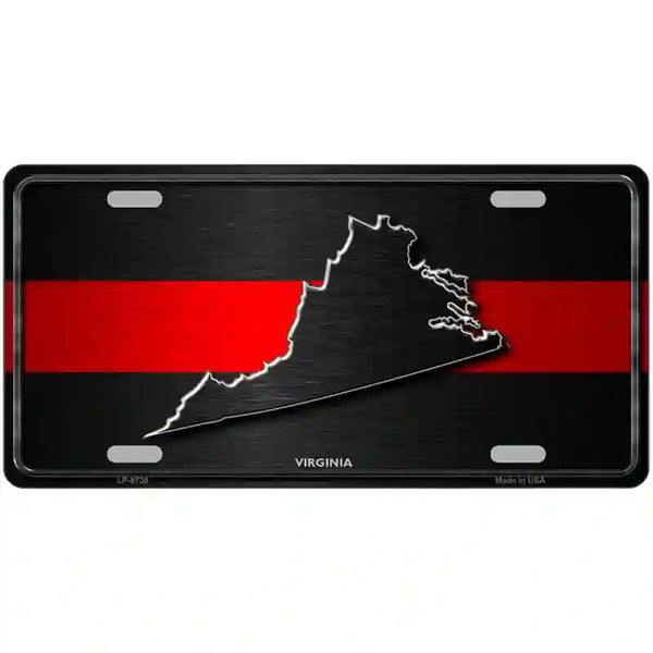 Virginia Thin Red Line Metal Novelty License Plate | Smart Blonde