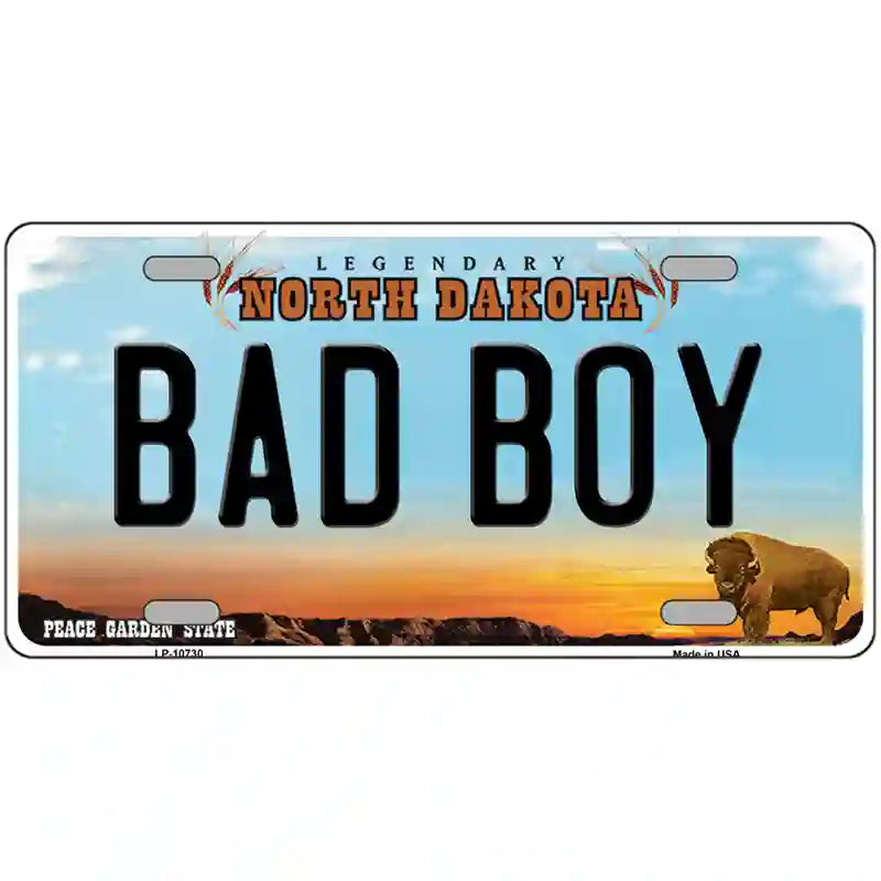 Bad Boy North Dakota Metal Novelty License Plate | Smart Blonde