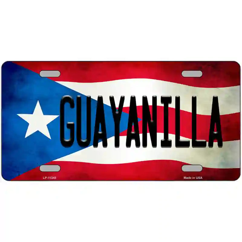 Guayanilla Puerto Rico Flag License Plate Metal Novelty | Smart Blonde