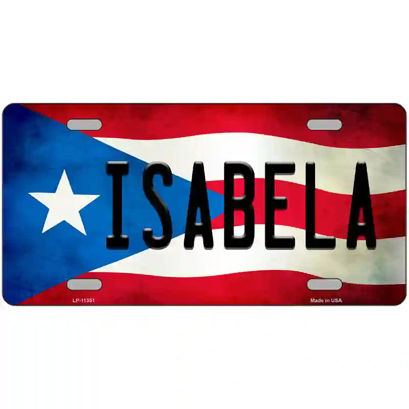 Isabela Puerto Rico Flag License Plate Metal Novelty | Smart Blonde