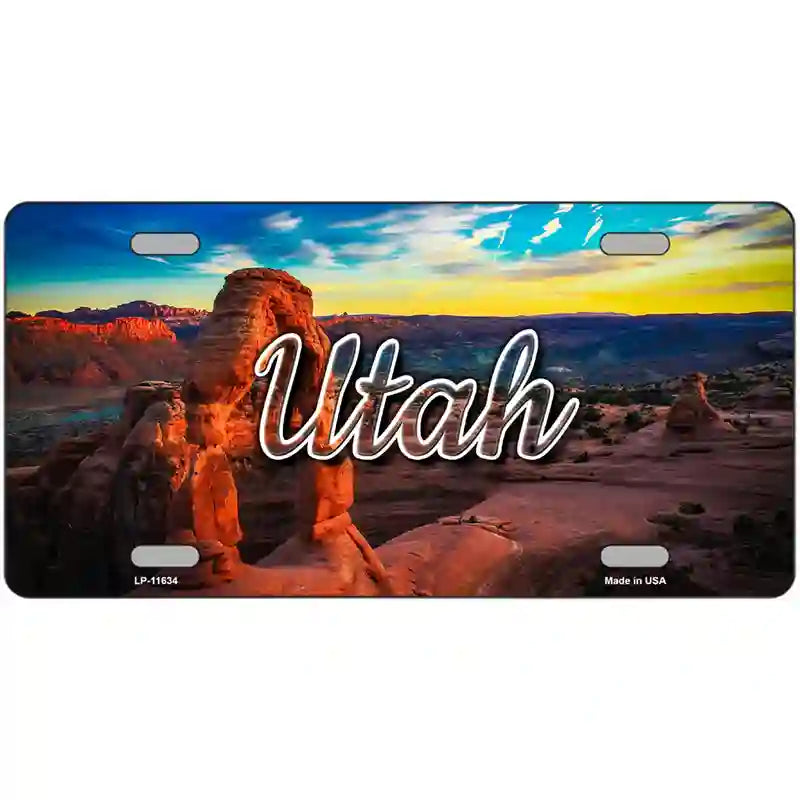Utah Canyon Arch Novelty Metal State License Plate | Smart Blonde