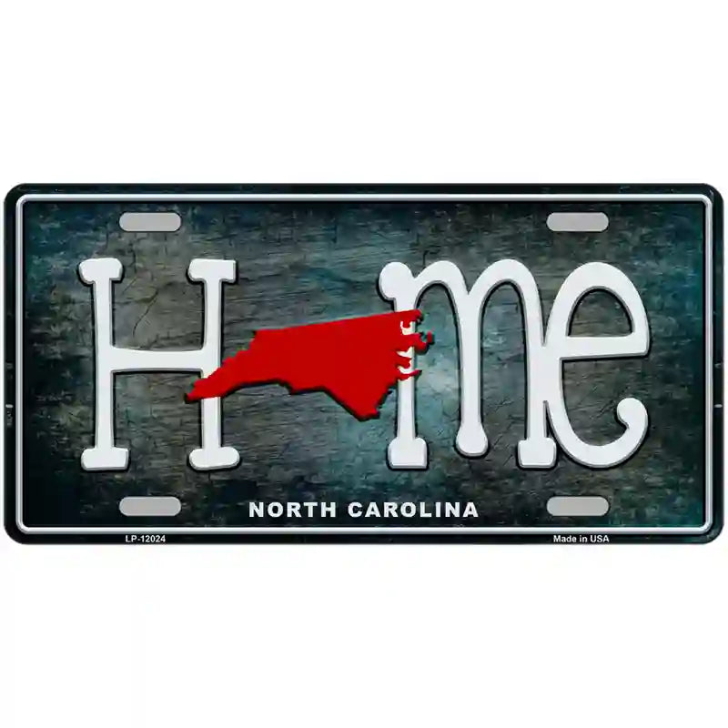 North Carolina Home State Outline Novelty License Plate | Smart Blonde