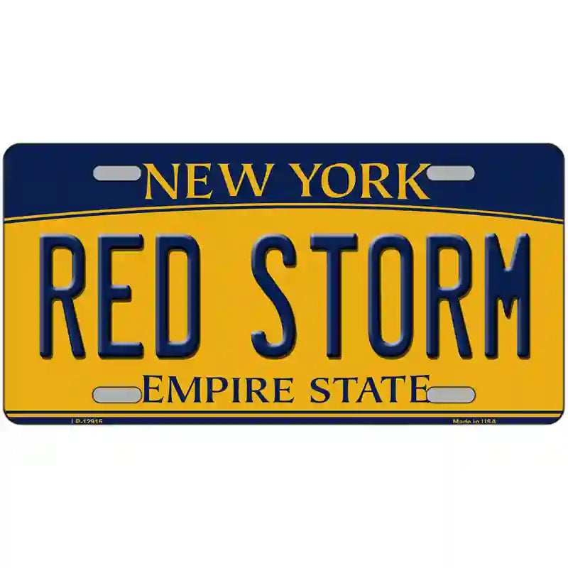 Red Storm Novelty Metal License Plate | Smart Blonde