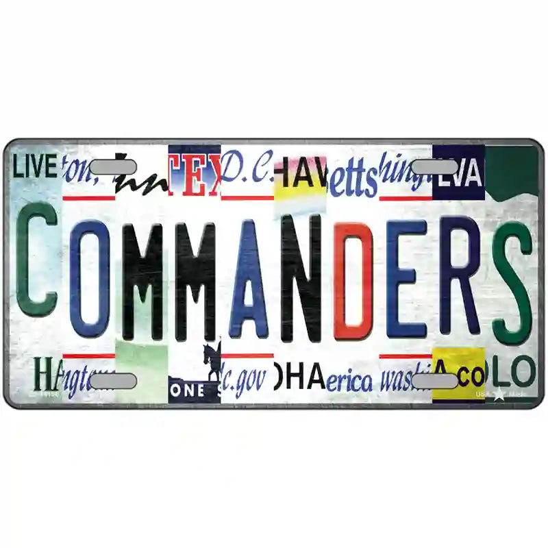 Commanders Strip Art Novelty Metal License Plate | Smart Blonde