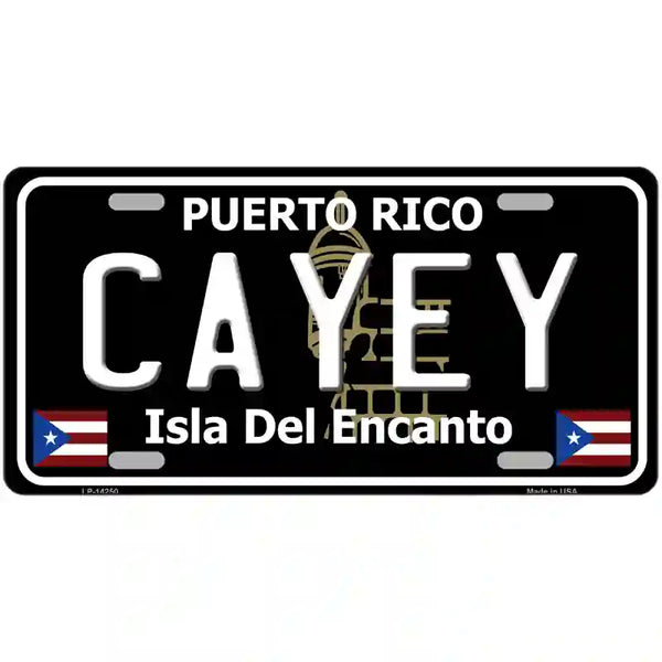 Cayey Puerto Rico Black Novelty Metal License Plate | Smart Blonde