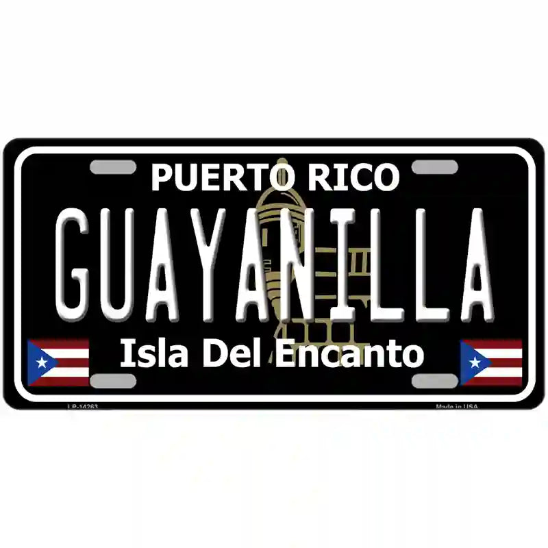 Guayanilla Puerto Rico Black Novelty Metal License Plate | Smart Blonde