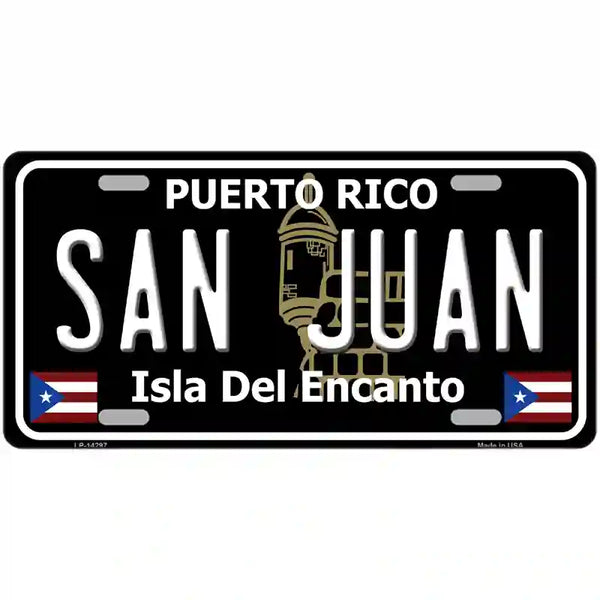 San Juan Puerto Rico Black Novelty Metal License Plate | Smart Blonde