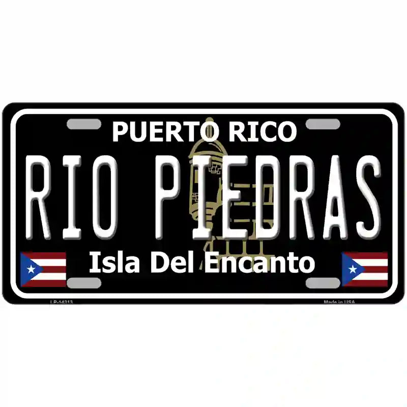 Rio Piedras Puerto Rico Black Novelty Metal License Plate | Smart Blonde