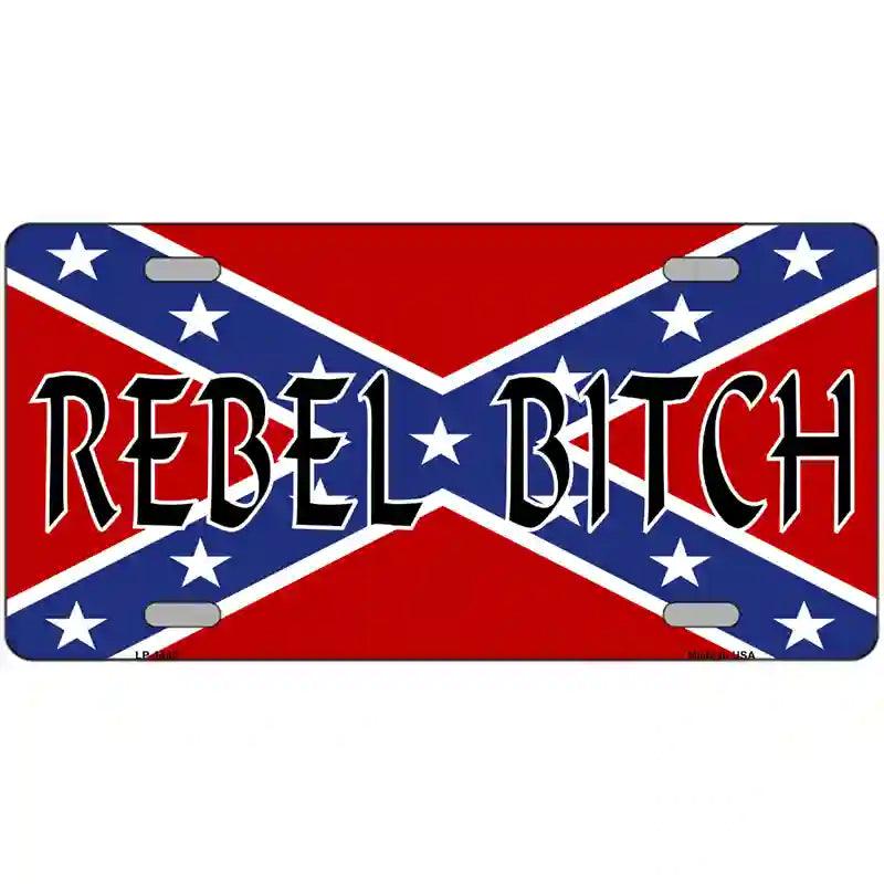 Rebel Bitch Metal Novelty License Plate – A Smart Blonde