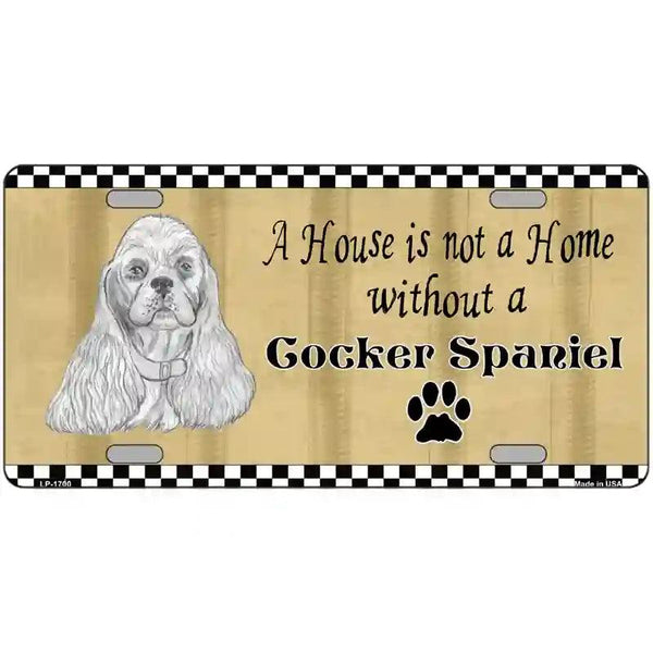 Pencil Sketch Cocker Spaniel Metal Novelty License Plate | Smart Blonde