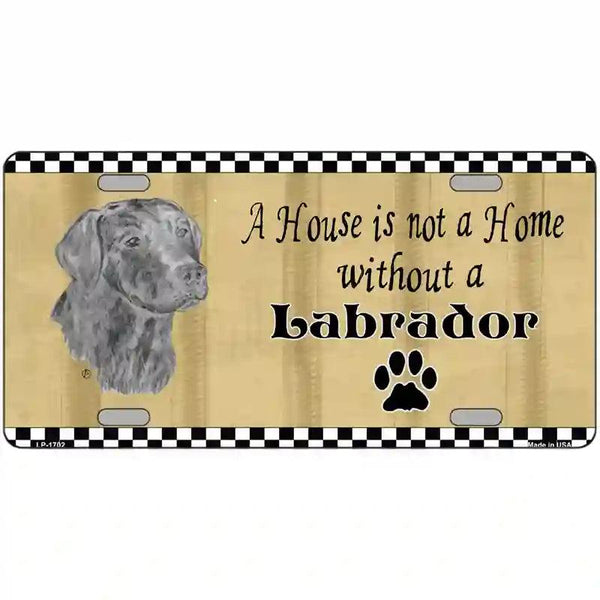 Pencil Sketch Labrador Metal Novelty License Plate | Smart Blonde