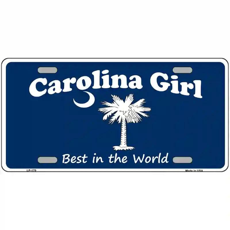 Carolina Girl Blue Metal Novelty License Plate | Smart Blonde