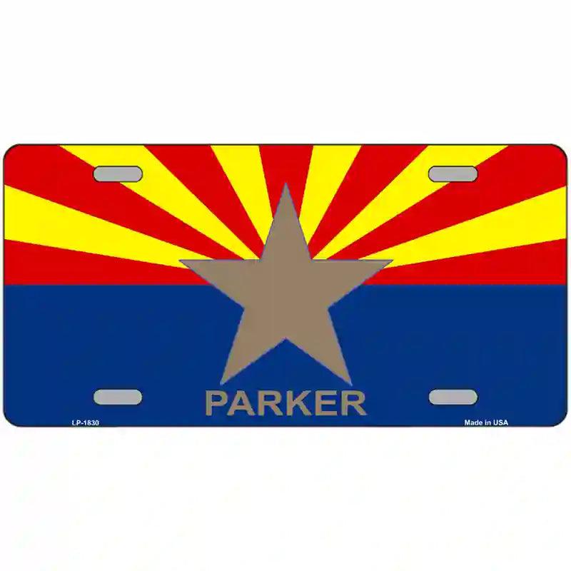 Parker Arizona State Flag Metal Novelty License Plate | Smart Blonde
