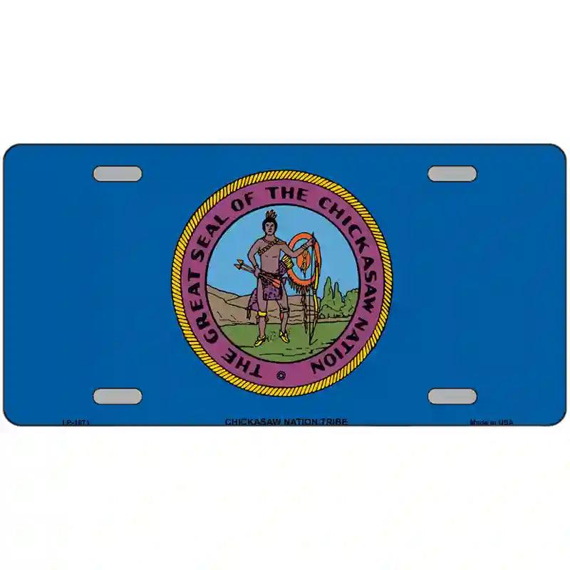 Chickasaw Nation Flag Metal Novelty License Plate | Smart Blonde