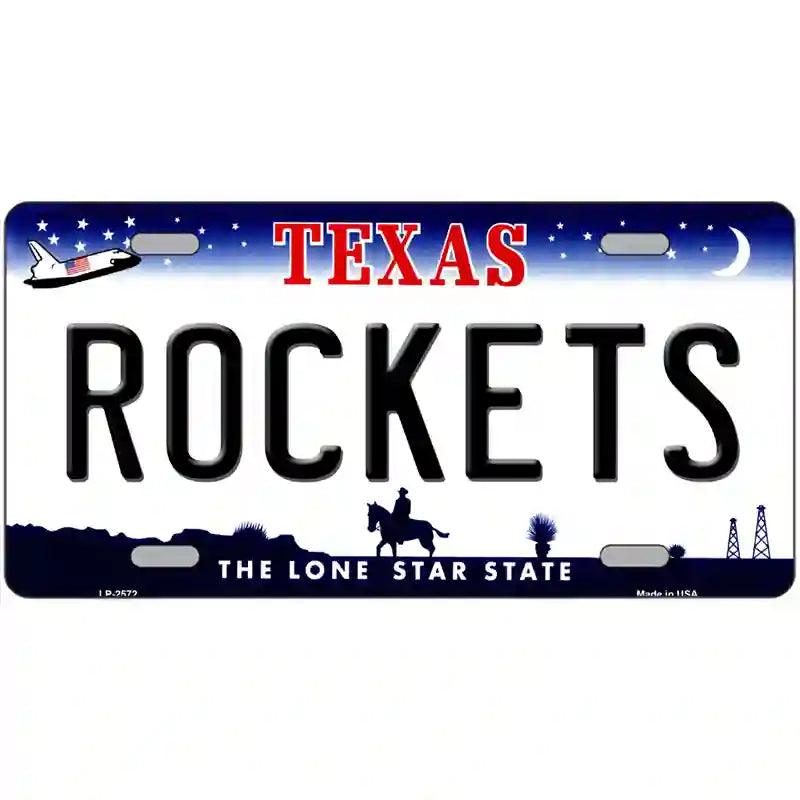 Rockets Texas Novelty State Metal License Plate | Smart Blonde