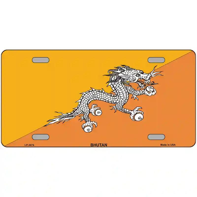 Bhutan Flag Metal Novelty License Plate | Smart Blonde
