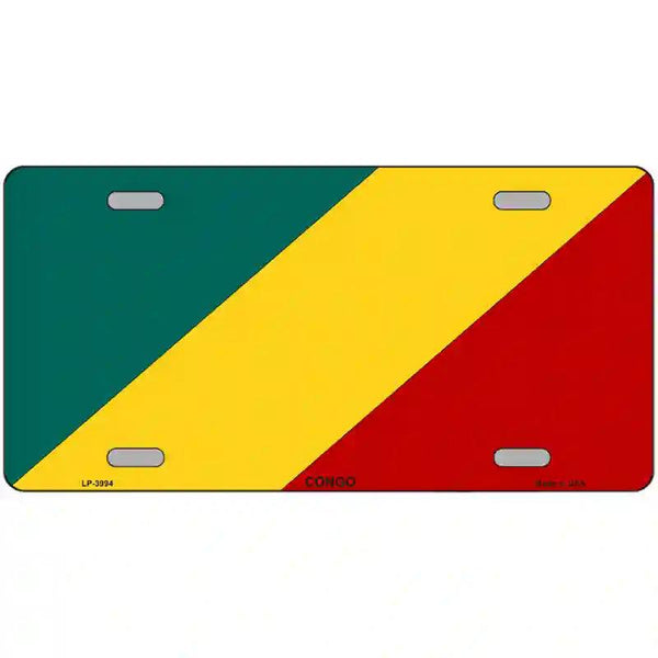 Congo Flag Metal Novelty License Plate | Smart Blonde