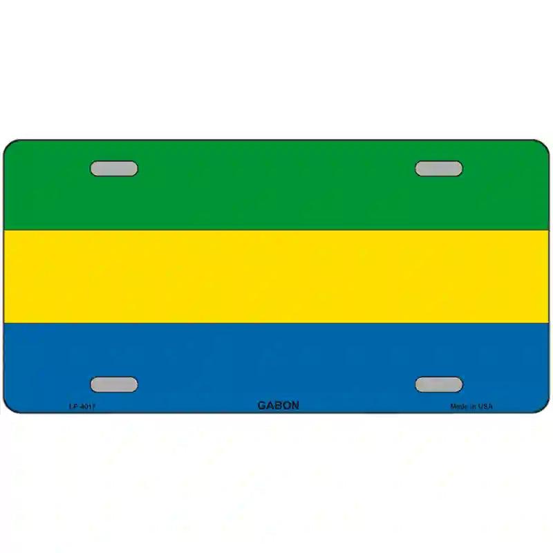 Gabon Flag Metal Novelty License Plate | Smart Blonde