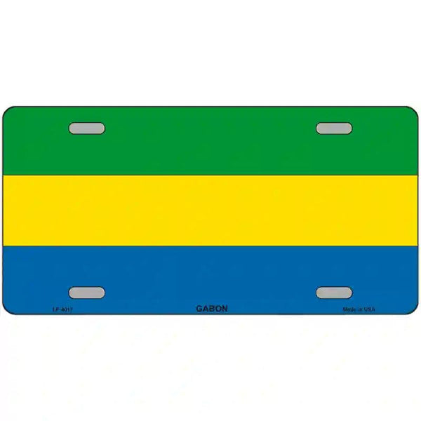 Gabon Flag Metal Novelty License Plate | Smart Blonde
