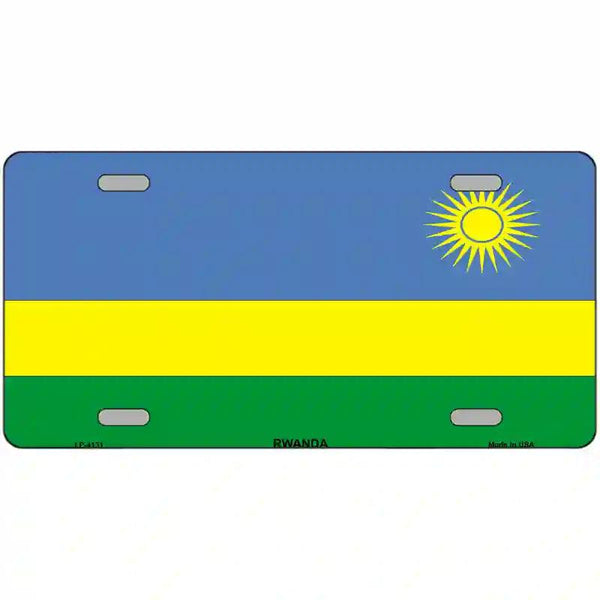 Rwanda Flag Metal Novelty License Plate | Smart Blonde