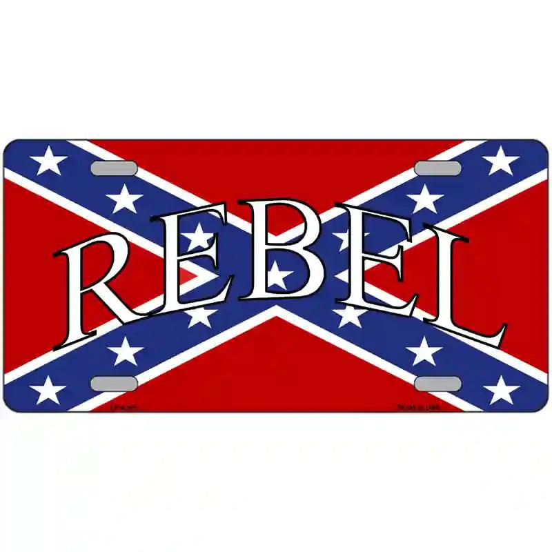 Rebel Confederate Flag Metal Novelty License Plate | Smart Blonde