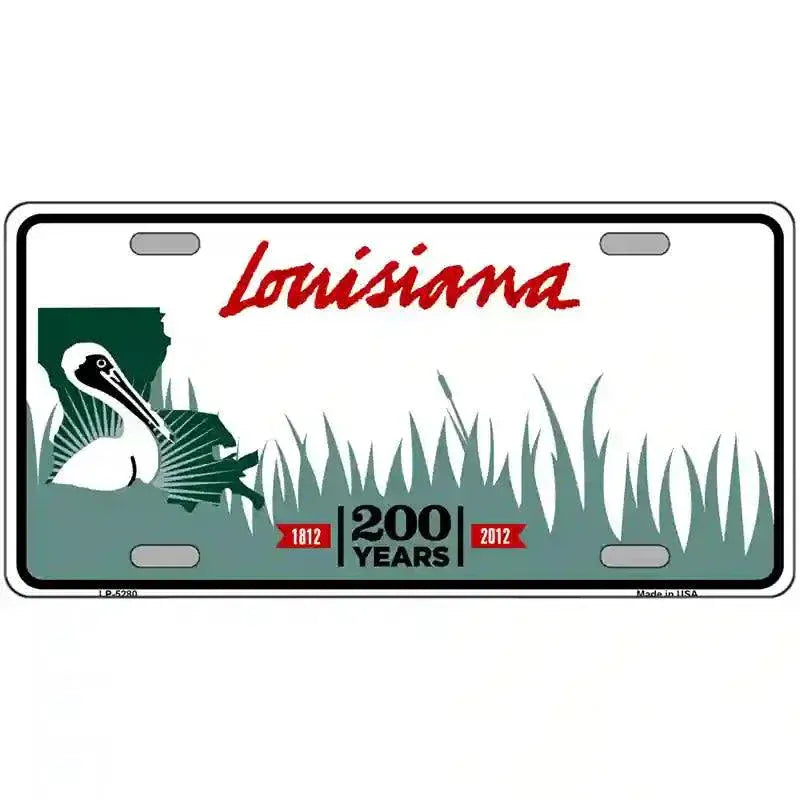 Louisiana 200 Years Blank Novelty Metal License Plate | Smart Blonde