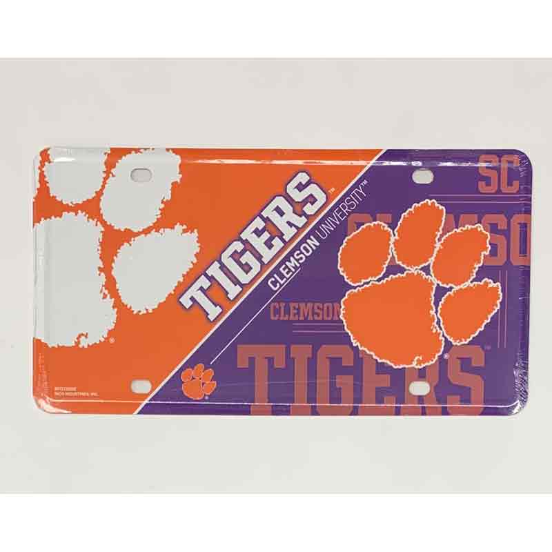 Clemson Tigers Deluxe Novelty Metal License Plate | Smart Blonde