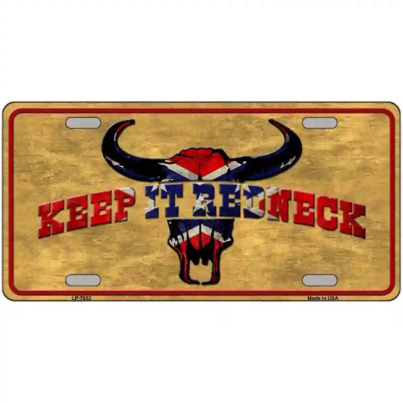 Keep It Redneck Novelty Metal License Plate | Smart Blonde