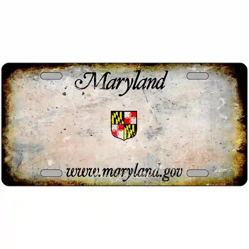 Maryland State Rusty Novelty Metal License Plate | Smart Blonde