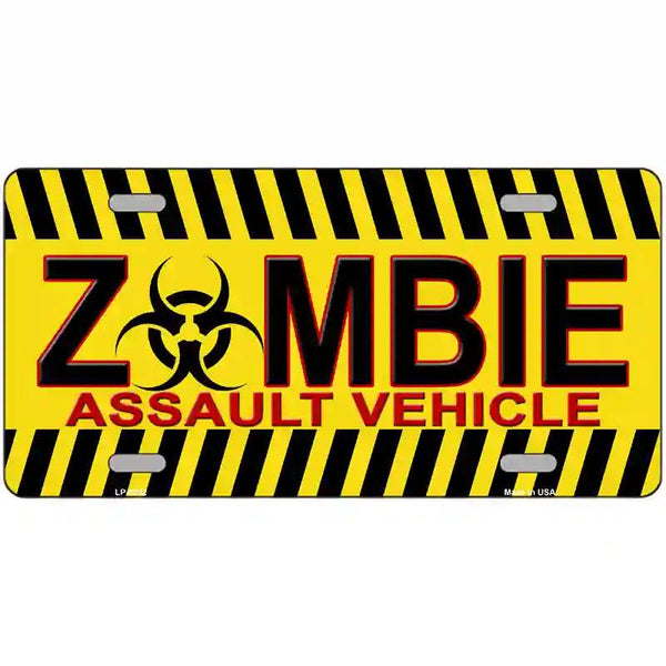 Zombie Assault Vehicle Novelty Metal License Plate | Smart Blonde