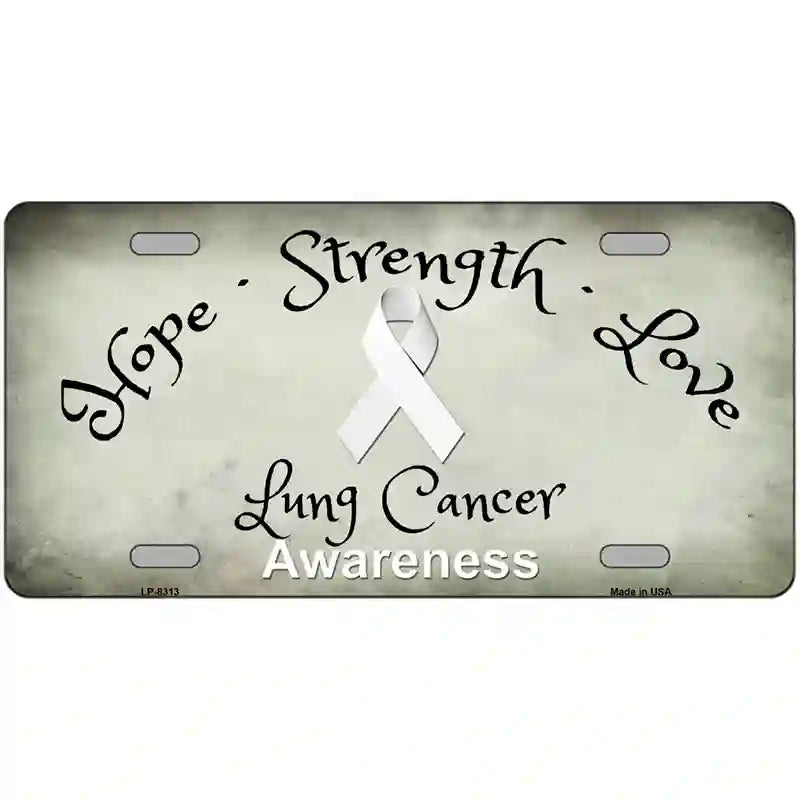 Lung Cancer Ribbon Novelty Metal License Plate | Smart Blonde