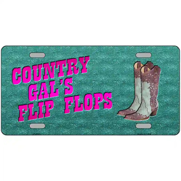 Country Gals Flip Flops Novelty License Plate | Smart Blonde
