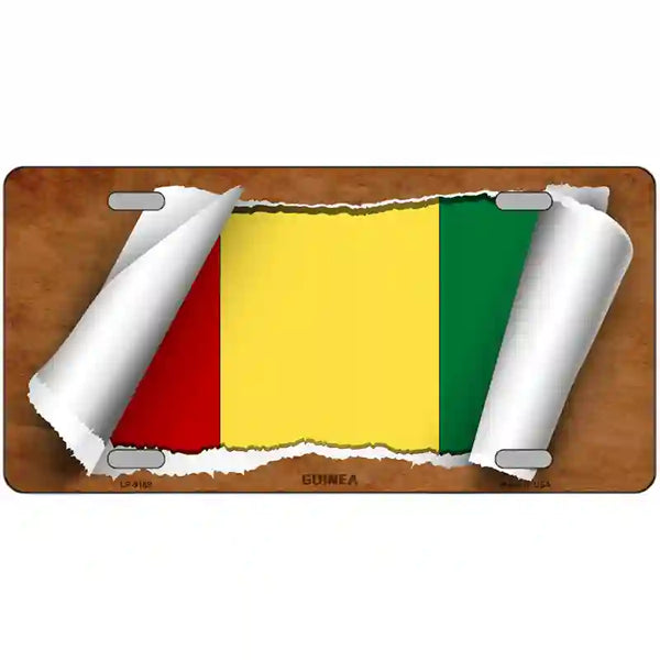 Guinea Flag Scroll Metal Novelty License Plate | Smart Blonde
