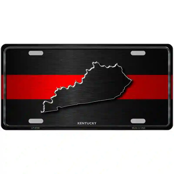 Kentucky Thin Red Line Metal Novelty License Plate | Smart Blonde