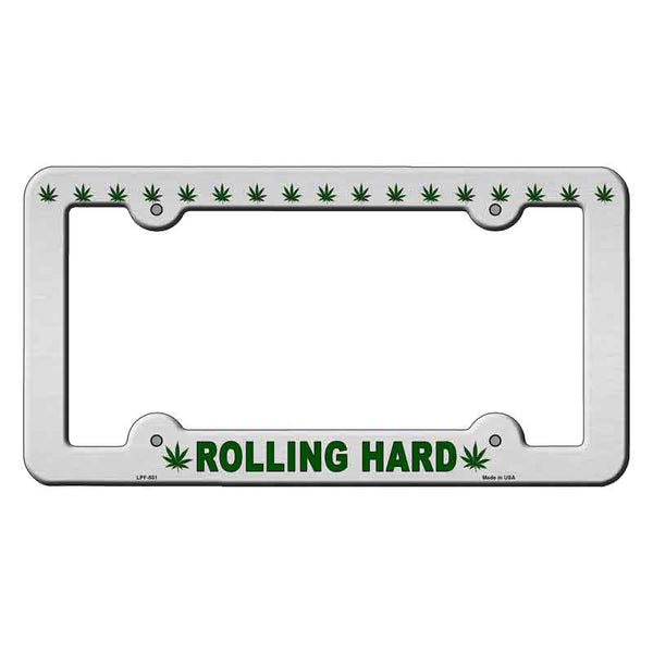 Rolling Hard Weed Novelty Metal License Plate Frame | Smart Blonde