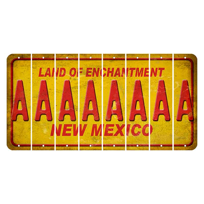 New Mexico Yellow Land of Enchantment Cut License Plate Strips (Set of ...