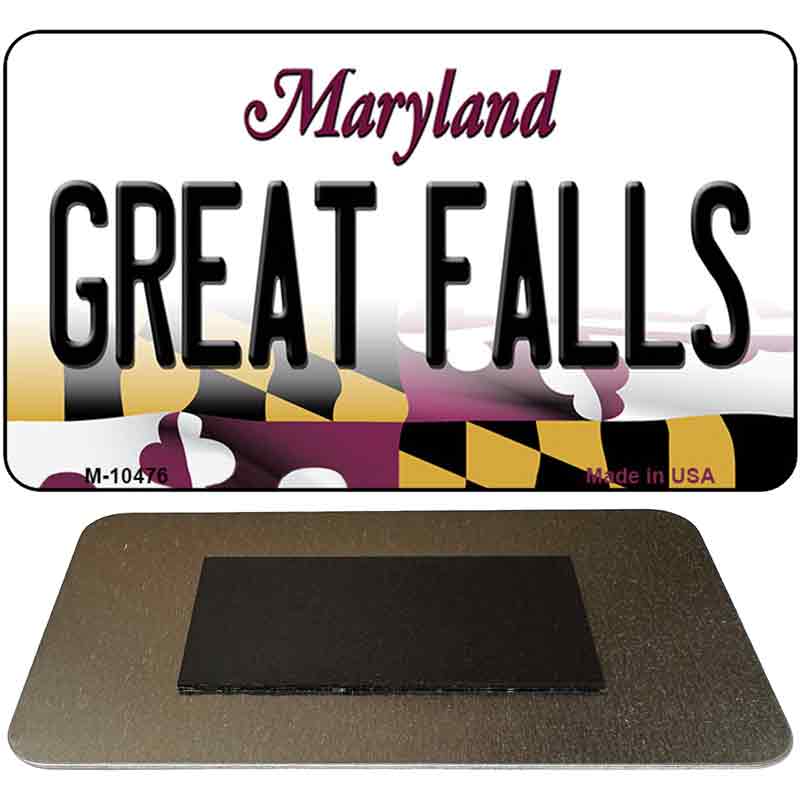 Great Falls Maryland State License Plate Tag Magnet M-10476 | Smart Blonde