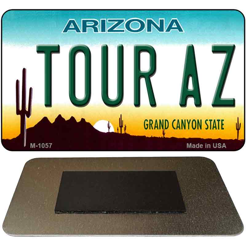 Tour AZ Arizona State License Plate Tag Magnet M-1057 | Smart Blonde