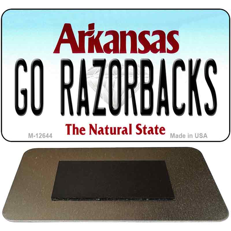 Go Razorbacks Novelty Metal Magnet M-12644 | Smart Blonde