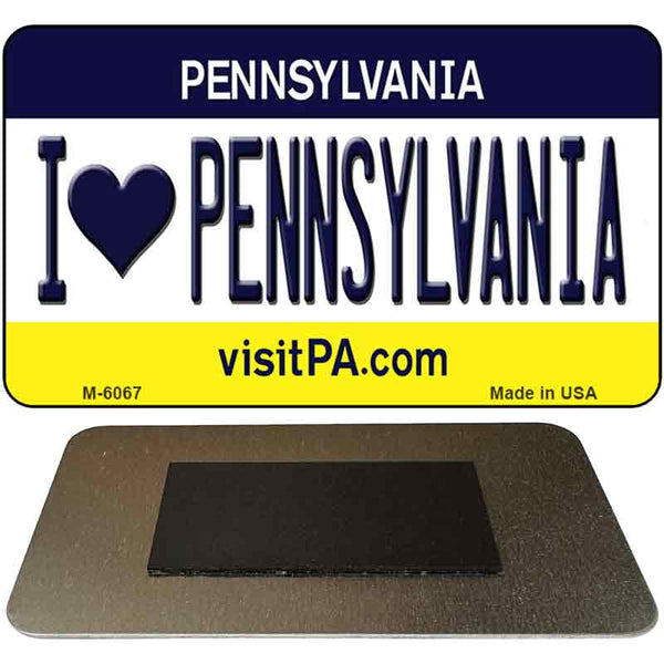 I Love Pennsylvania State License Plate Tag Magnet M-6067 | Smart Blonde