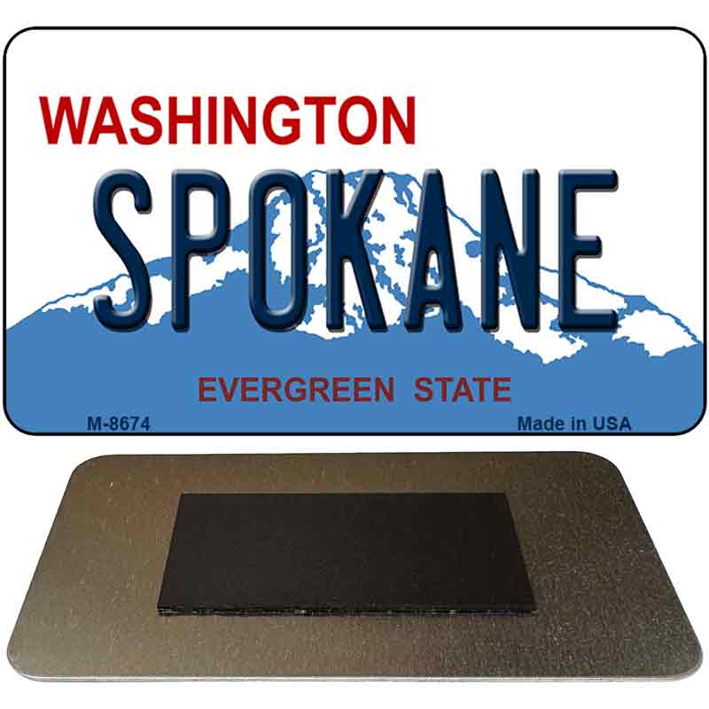 Spokane Washington State License Plate Tag Magnet M-8674 | Smart Blonde