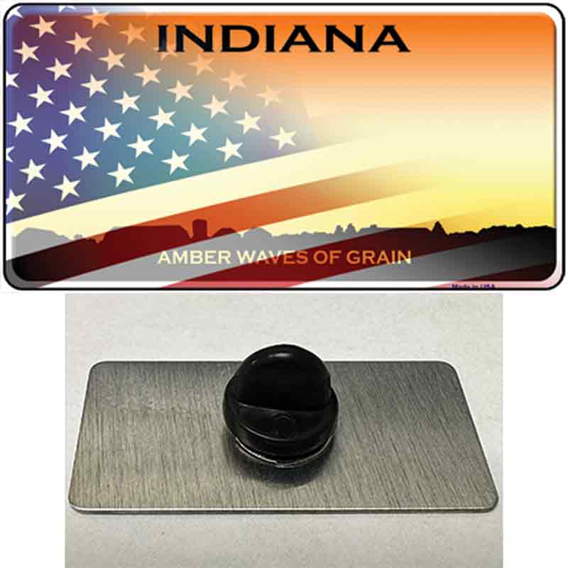 Indiana Amber Waves Plate American Flag Novelty Metal Hat Pin | Smart ...