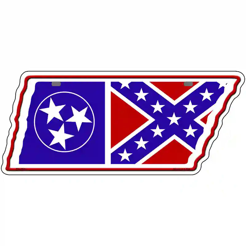 Tennessee Confederate Flag Novelty Metal Tennessee License Plate Tag TN ...