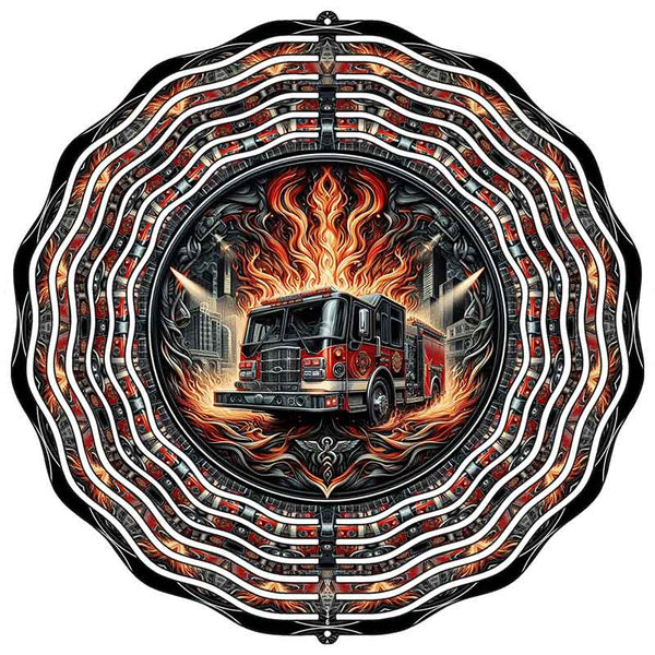Fire Truck Novelty Metal Wind Spinner WCS-246 | Smart Blonde