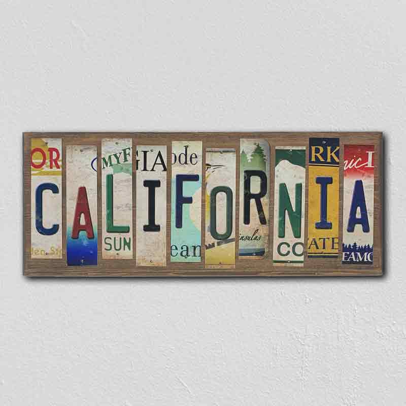 California License Plate Strip Novelty Wood Sign WS-012 | Smart Blonde